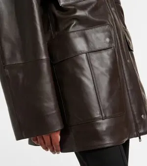 Vince Wool-trimmed Leather Jacket