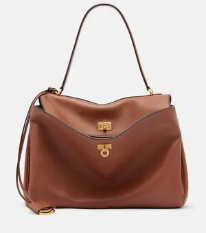 Balenciaga Rodeo Medium Leather Tote Bag - Brown