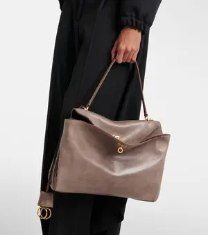 Balenciaga Rodeo Medium Leather Tote Bag - Brown