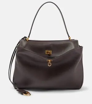 Balenciaga Rodeo Medium Leather Tote Bag - Brown