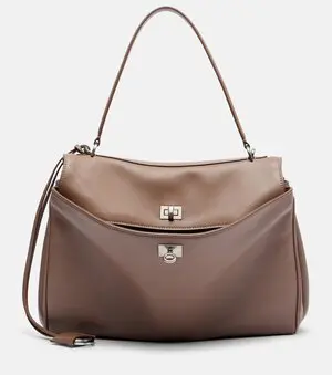 Balenciaga Rodeo Medium Leather Tote Bag - Brown