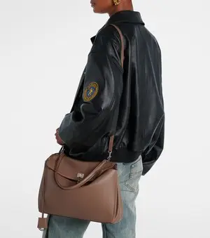Balenciaga Rodeo Medium Leather Tote Bag - Brown