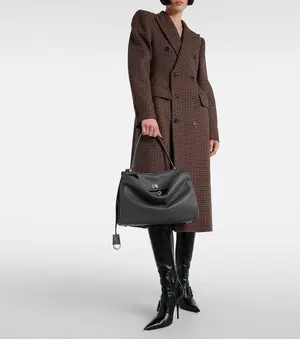 Balenciaga Rodeo Medium Leather Tote Bag - Grey