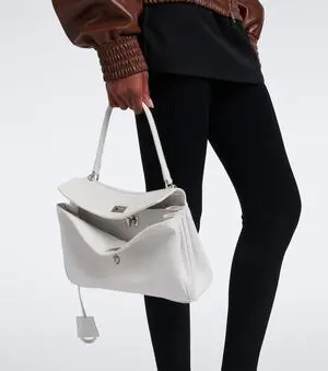 Balenciaga Rodeo Medium Leather Tote Bag - White