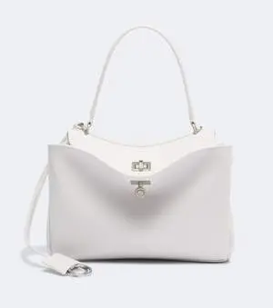 Balenciaga Rodeo Medium Leather Tote Bag - White