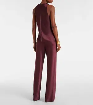 Vince Draped Satin Top - Burgundy