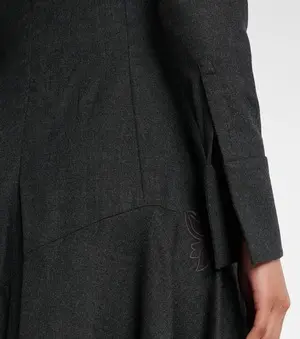 Oscar De La Renta Peony Asymmetric Midi Dress