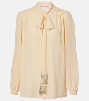 Valentino Garavani Silk Crêpe De Chine Shirt - Beige