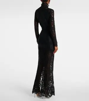 Rabanne Lace-trimmed Maxi Dress - Black