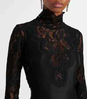 Rabanne Lace-trimmed Maxi Dress - Black