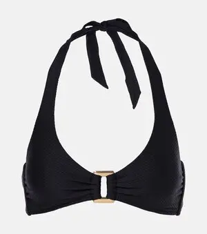 Heidi Klein Core Triangle Bikini Top - Black