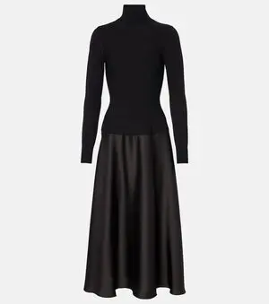 Simkhai Frances Knitted Satin Midi Dress