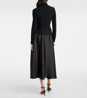 Simkhai Frances Knitted Satin Midi Dress