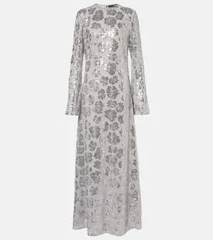 ROTATE BY BIRGER CHRISTENSEN Floral Sequined Chiffon Maxi Dress