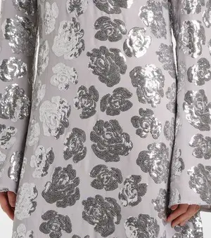 ROTATE BY BIRGER CHRISTENSEN Floral Sequined Chiffon Maxi Dress