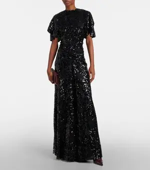 Victoria Beckham Sequined Gathered Gown