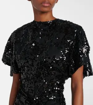 Victoria Beckham Sequined Gathered Gown