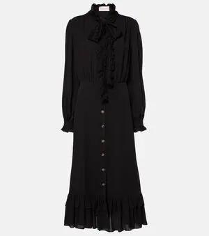 Valentino Garavani Silk Georgette Midi Dress - Black