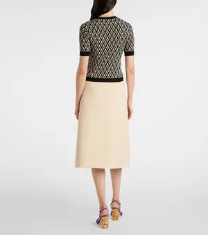 Valentino Garavani Geometric Print Fine Knit Sweater - Black