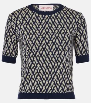 Valentino Garavani Toute La V Virgin Wool Sweater - Blue