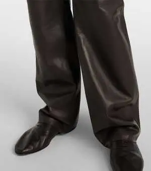 THE ROW Selviese Leather Straight Pants