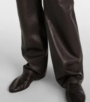 THE ROW Selviese Leather Straight Pants