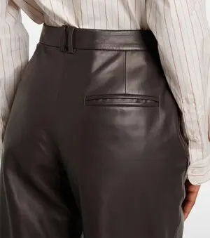 THE ROW Selviese Leather Straight Pants
