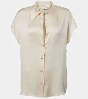 Vince Silk Satin Blouse - White
