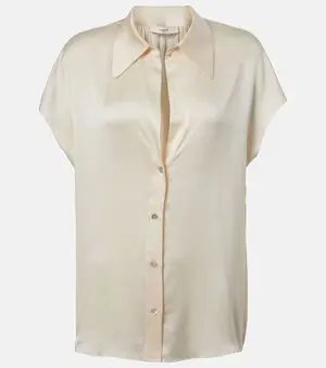 Vince Silk Satin Blouse - White