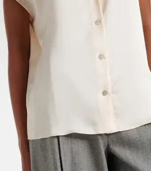 Vince Silk Satin Blouse - White