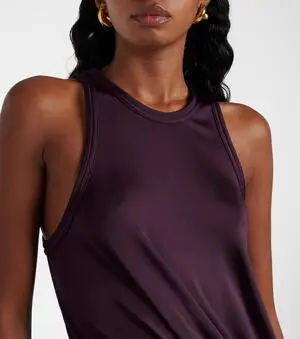 Victoria Beckham Cutout Draped Jersey Midi Dress