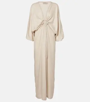 ADRIANA DEGREAS Cutout Kaftan - Beige