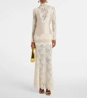Rabanne Lace-trimmed Maxi Dress