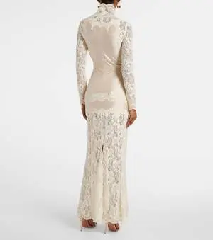 Rabanne Lace-trimmed Maxi Dress