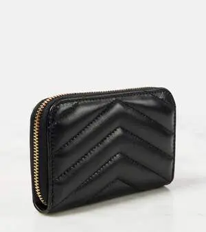 Saint Laurent Cassandre Matelassé Leather Coin Purse - Black