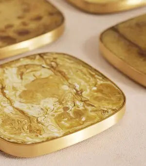 SOHO HOME Set Of 4 Resin-brass Bodiam Coasters