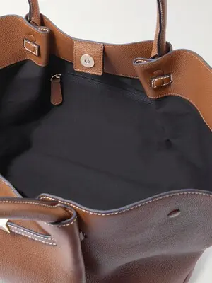 DEMELLIER Textured-leather Tote - Brown