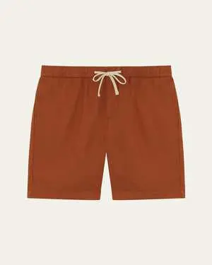 Frescobol Carioca Felipe Linen-cotton Shorts - Silk Brown