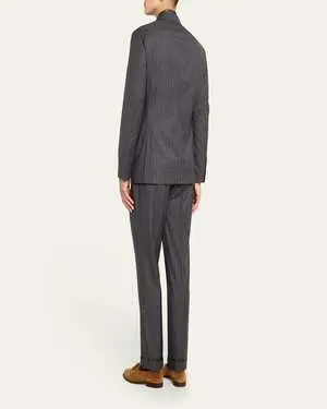 Brunello Cucinelli 150s Wool Pinstripe Suit