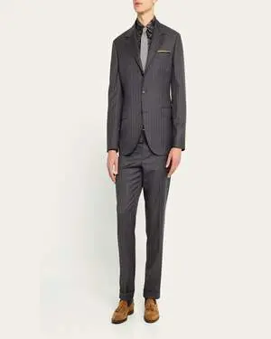 Brunello Cucinelli 150s Wool Pinstripe Suit