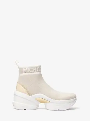 Michael Kors Olympia Extreme Metallic Knit Sneakers Gold 75
