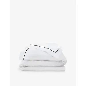 THE WHITE COMPANY Savoy Cotton Duvet Cover - White/navy