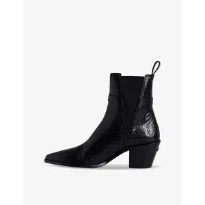 Zadig&Voltaire Tyler Python-effect Leather Heeled Ankle Boots
