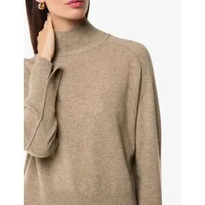 Whistles Funnel-neck Cashmere Jumper - Brown