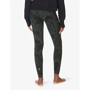 Sweaty Betty Super Soft Abstract-print Stretch-woven Leggings - Green Multi Speckle
