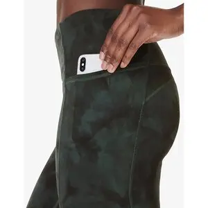 Sweaty Betty Super Soft Abstract-print Stretch-woven Leggings - Green Multi Speckle