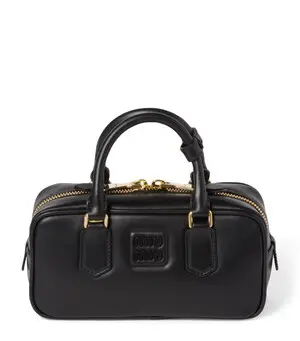 Miu Miu Leather Arcadie Top-handle Bag - Black