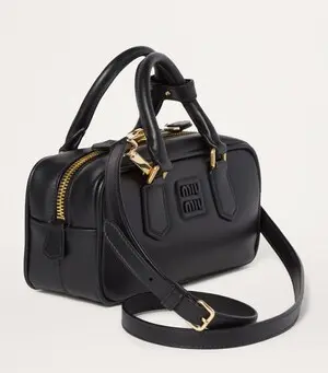 Miu Miu Leather Arcadie Top-handle Bag - Black
