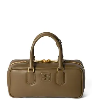 Miu Miu Leather Arcadie Top-handle Bag - Green