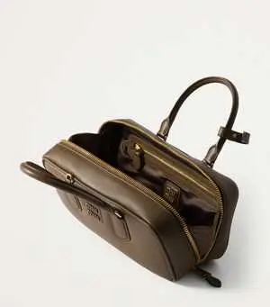Miu Miu Leather Arcadie Top-handle Bag - Green
